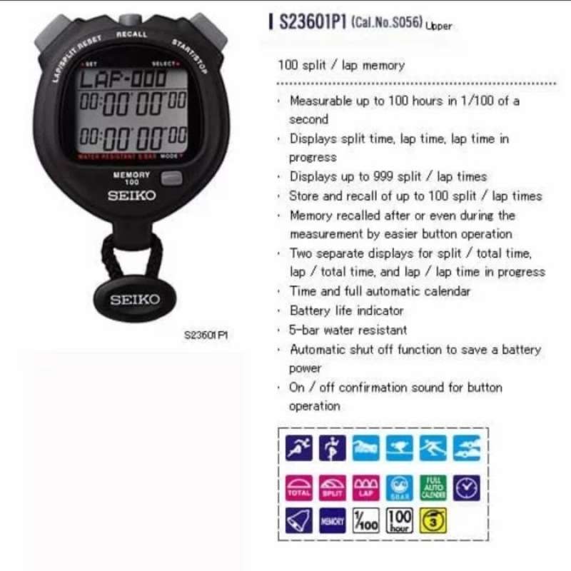 Promo Seiko Stopwatch Digital S23601p Cal. S056 Diskon 23% Di Seller ...