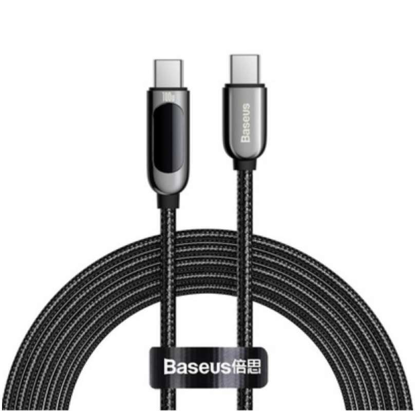 Promo BASEUS KABEL CHARGER DISPLAY LED 100W 5A USB TYPE C TO C 1M 2M ...