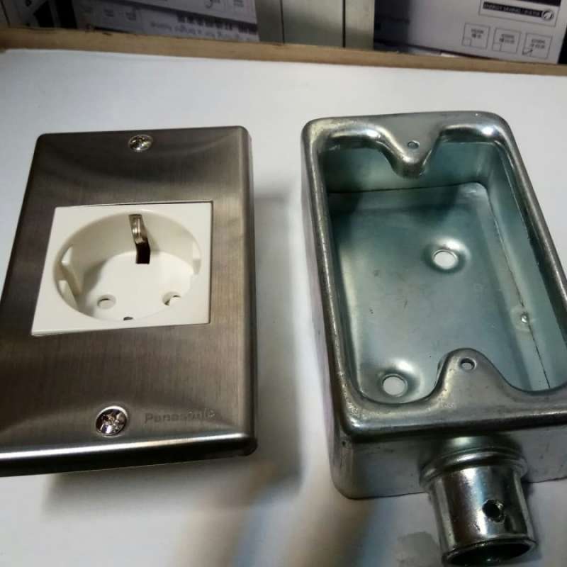 Jual Stop kontak Stenlis Panasonic Satu Set Outbo Besi di Seller Grand ...