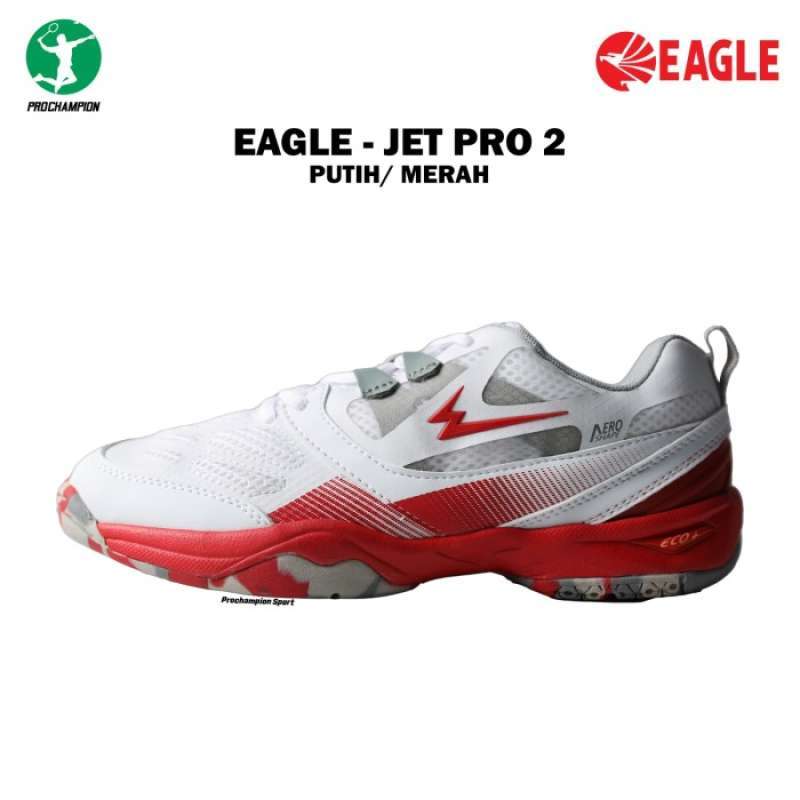 Promo Sepatu Badminton Eagle Shoes Jet Pro 2 Putih Merah - PUTIH MERAH 43 Diskon 20% di Seller ...