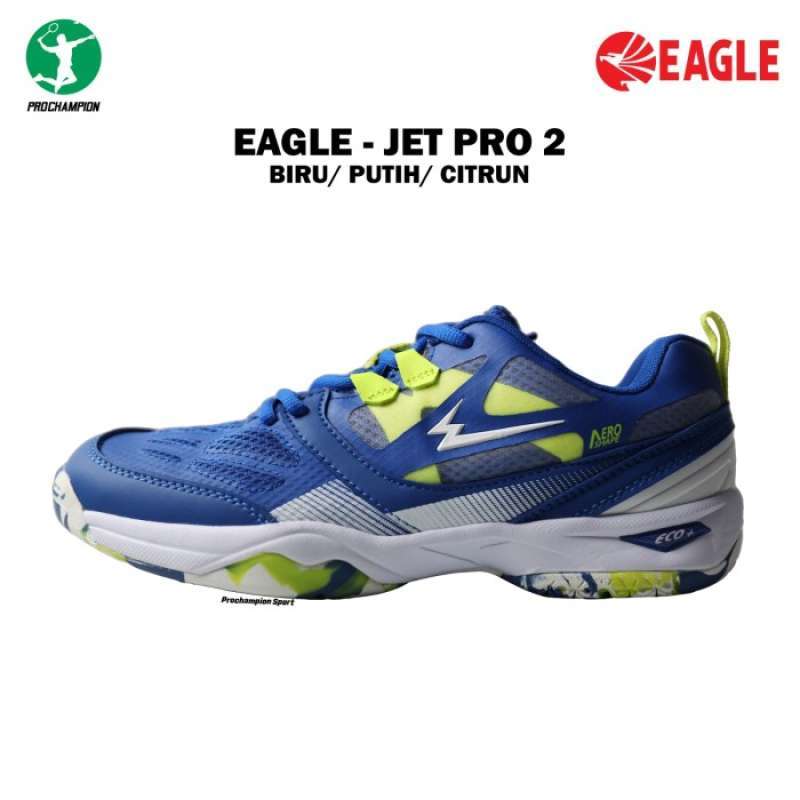 Promo Sepatu Badminton Eagle Shoes Jet Pro 2 Biru Putih Citrun - BIRU PUTIH CTRN 40 Diskon 20% ...