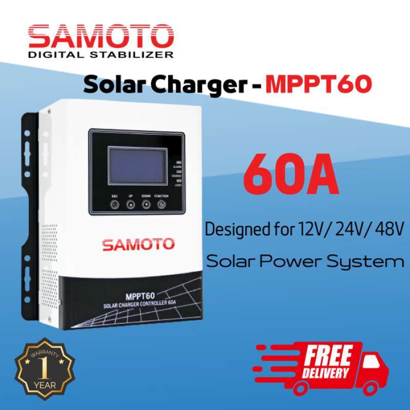 Promo SAMOTO Solar Charger Controller MPPT 60A Panel Surya For 12V 24V ...