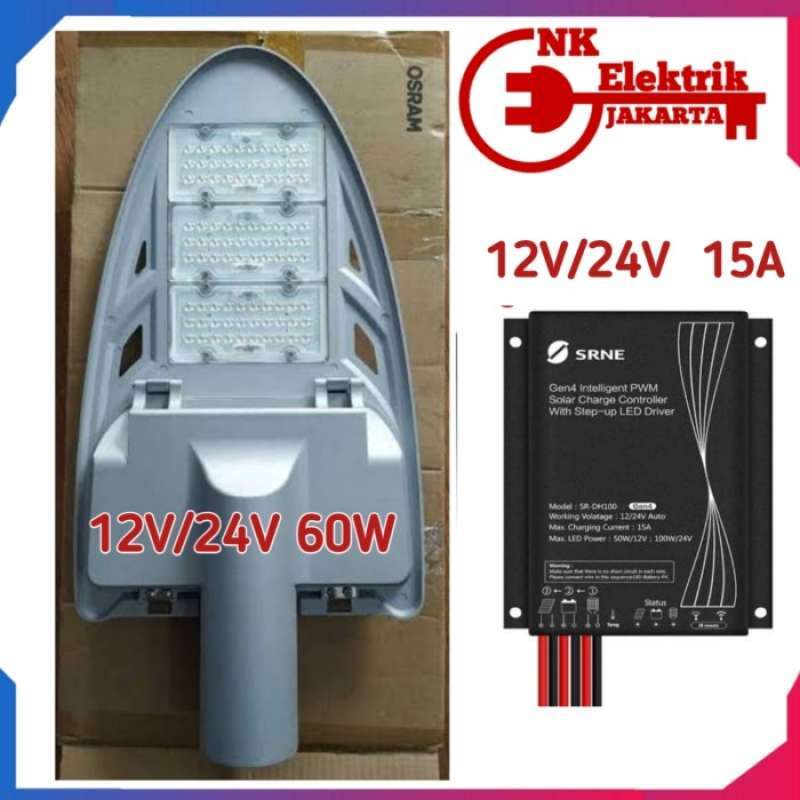 Promo Lampu Jalan 60W 12V/24V dan Solar Charge Controller 15A + LED Driver Diskon 23% di Seller ...