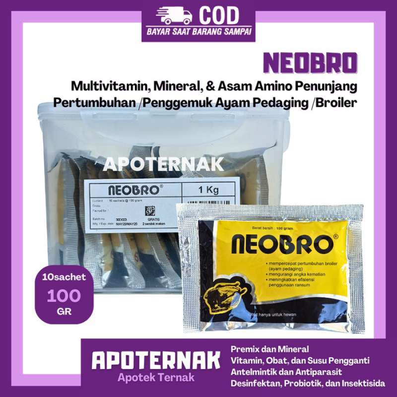 Promo NEOBRO 100gr x 10 sachet Multivitamin Penambah Bobot Gemuk Diskon ...