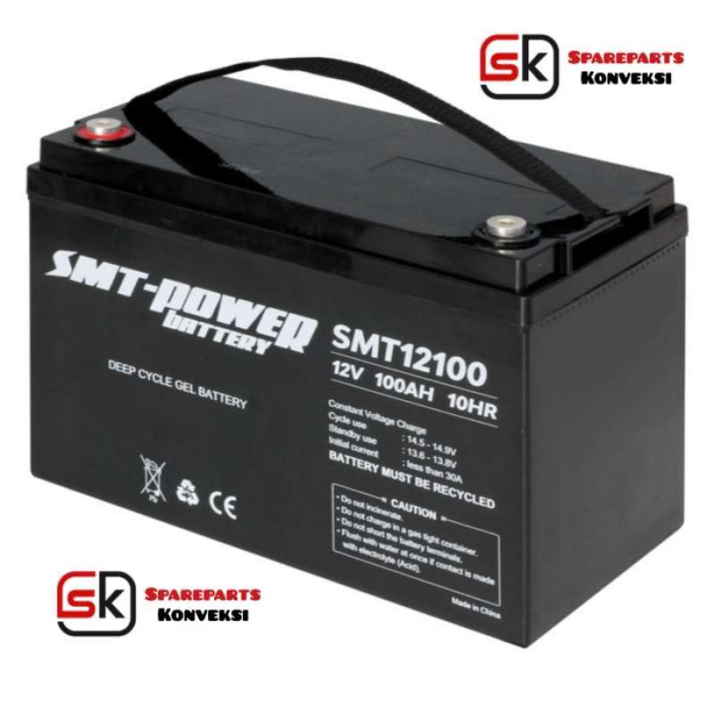 Promo SMT12100 aki baterai accu 12V 100AH solar panel Deep Cycle Gel ...