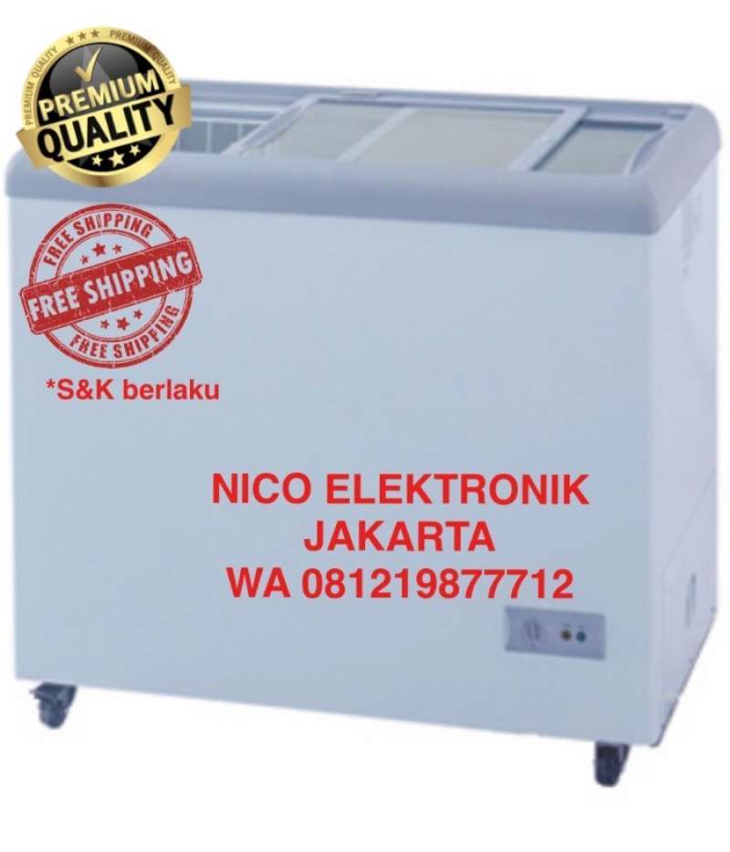 Promo Gea Sd-186 Sliding Flat Glass Freezer Box Chest Freezer Diskon ...
