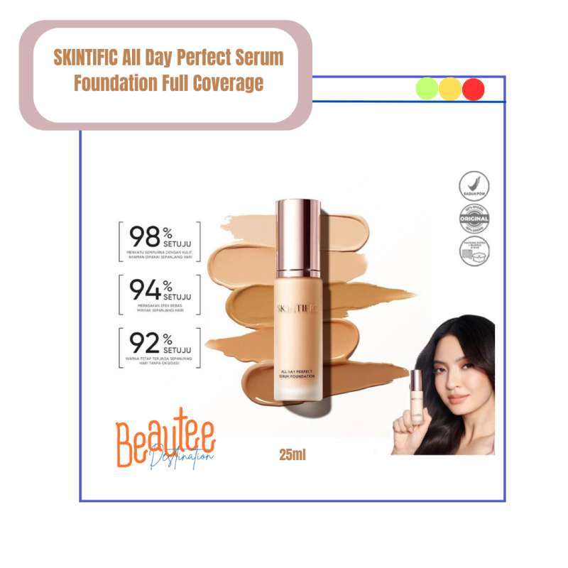 Jual SKINTIFIC All Day Perfect Serum Foundation Full Coverage 25ml di ...