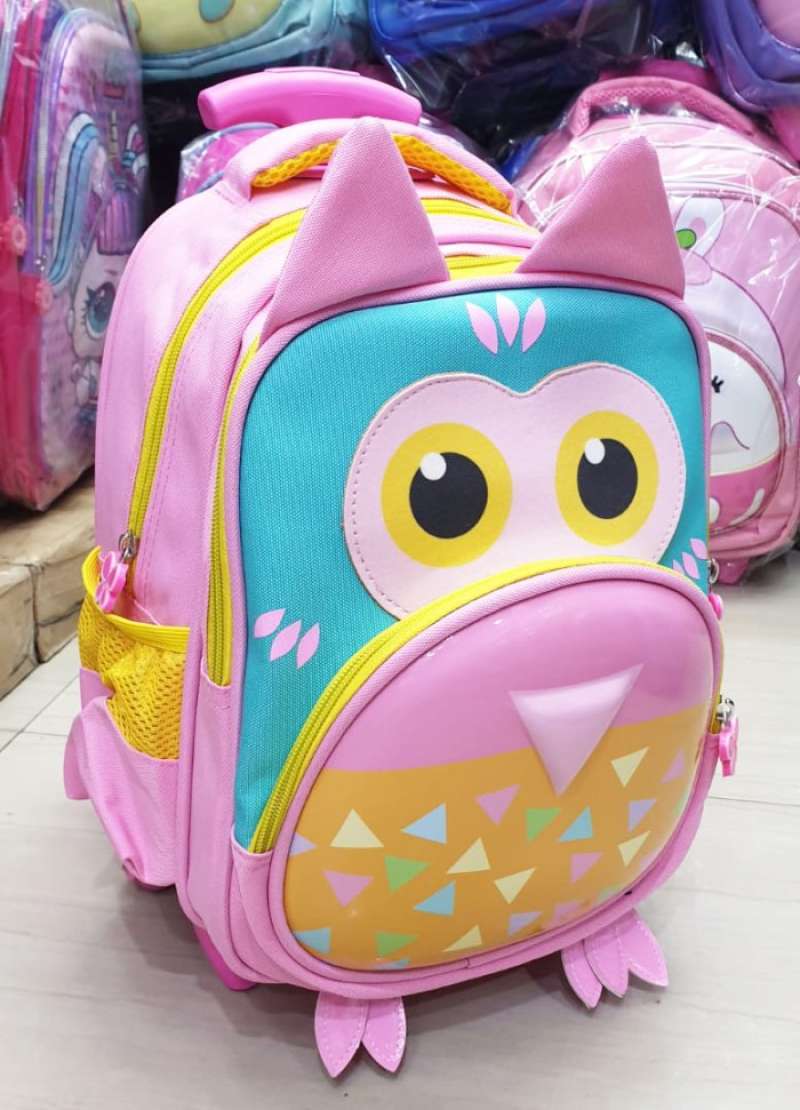 Jual Trolley Dorong Tas Anak Sekolah Tk / Paud 3res Hewan Gemez Import ...