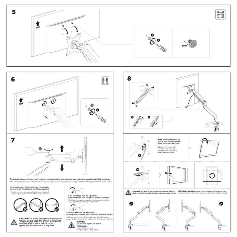 Jual Heavy-Duty Counterbalance Gas spring Monitor Single Arm OXIMUS ...