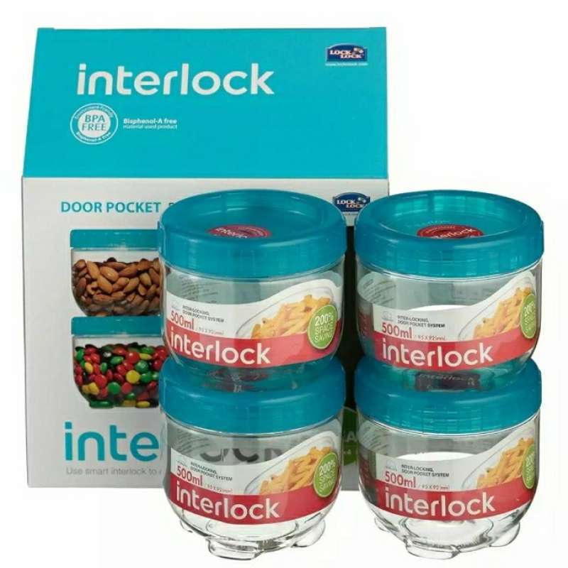 Promo Lock & Lock Food Contenier Interlock Gift Set 4 / Toples 500Ml ...