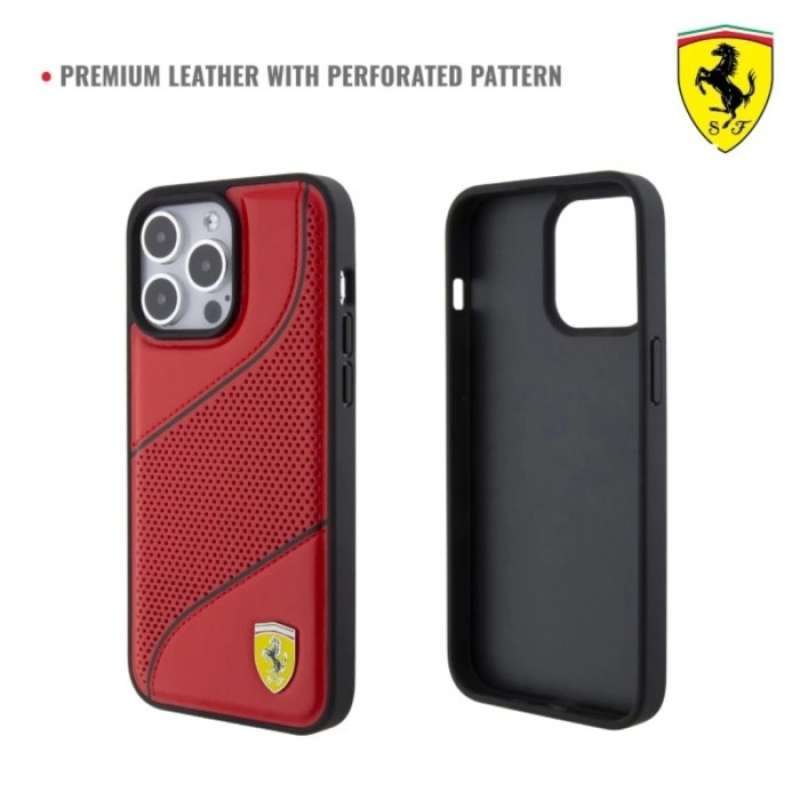 Jual Casing Iph0ne 15 Pro / Pro Max - Ferrari PU Perforated Line ...