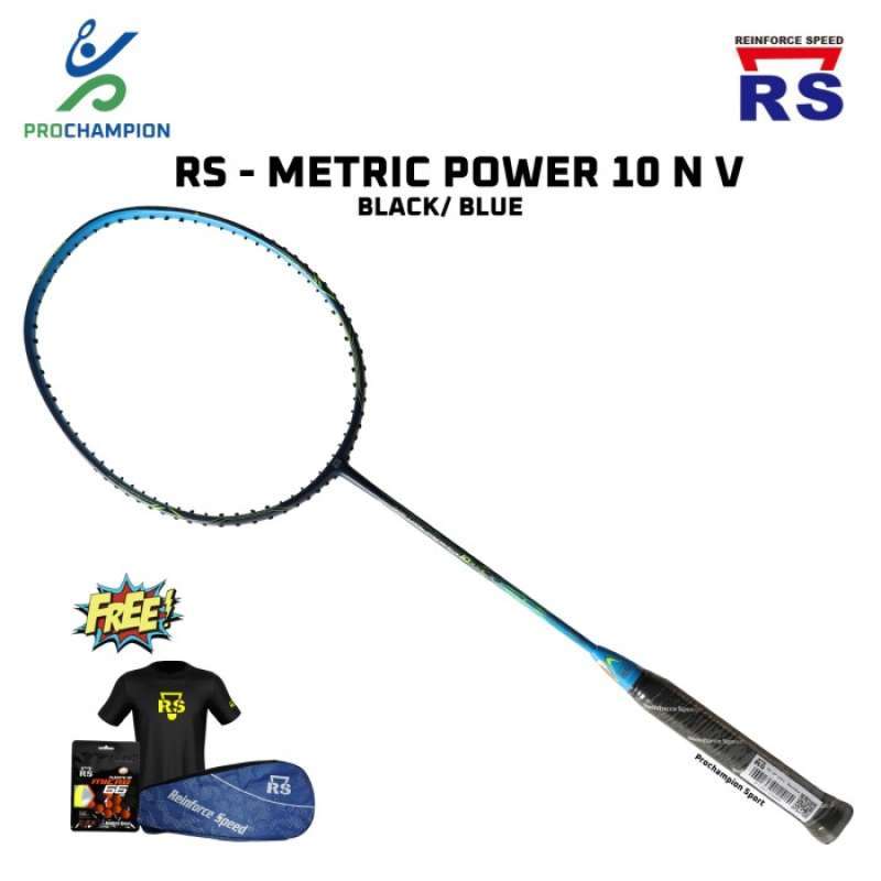 Jual Raket Badminton Reinforce Speed RS Metric Power 10 N V Black Blue ...