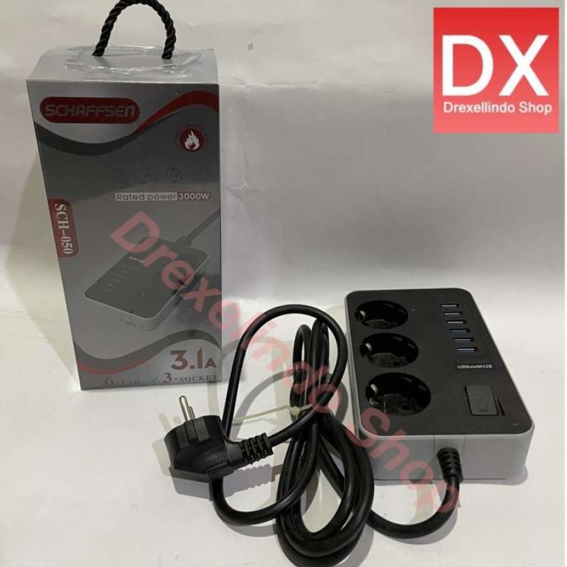 Promo Power Socket Terminal Colokan Listrik 6 USB 3 Socket SCH-050 EU ...