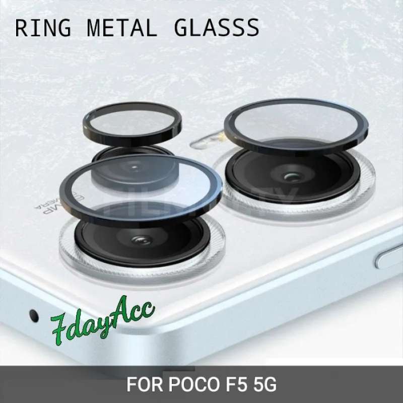 Promo KAMERA PROTECTOR POCO F5 5G RING METAL TEMPERED GLASS PELINDUNG ...