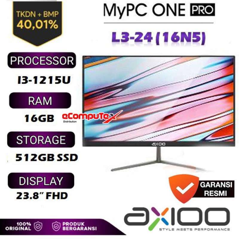 Jual PC AIO AXIOO MYPC ONE PRO L3-24 (16N5) i3 1215U 16GB 512SSD 23.8 INCH TKDN - ORIGINAL ...
