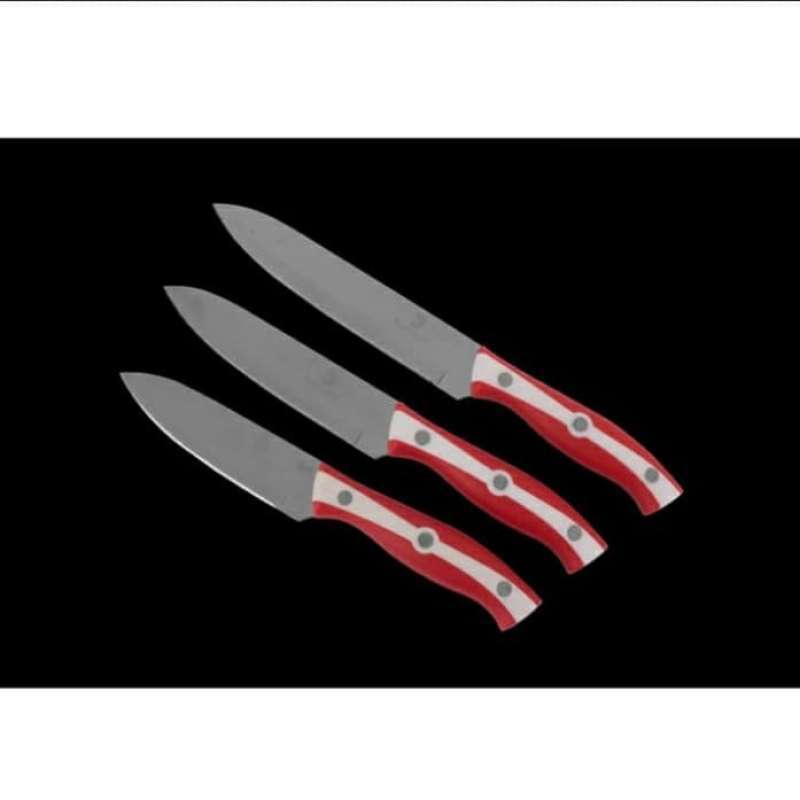 Jual Pisau Dapur Stainless Steel 7 Merah Putih Merek Komodo di Seller ...