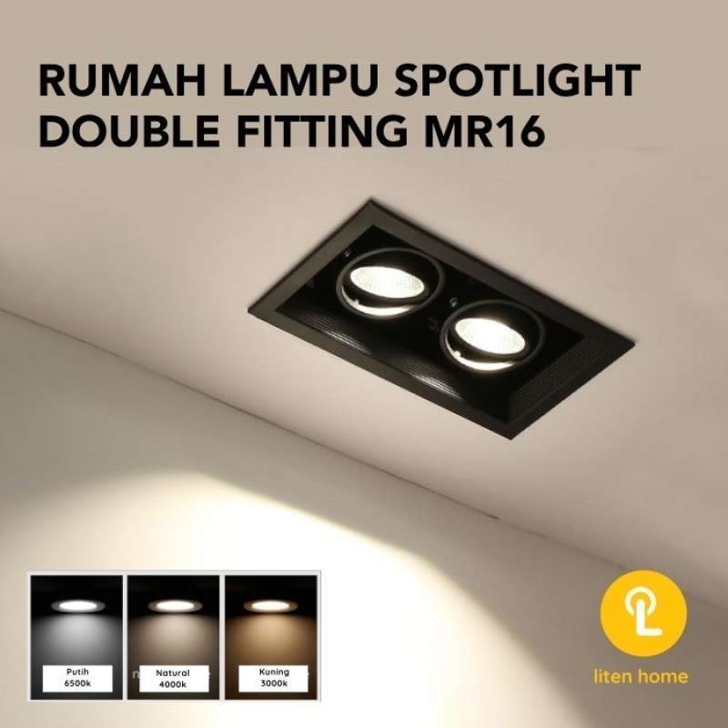 Promo RUMAH LAMPU DOWNLIGHT HALOGEN DOUBLE FITTING MR16 LED 7W 7 WATT ...