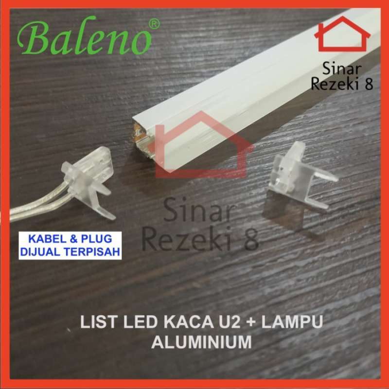 Promo LIST LED KACA U2 + LAMPU / STRIP RUMAH ALUMINIUM AMBALAN LIS HOUSING -POROSWONDERLAND ...