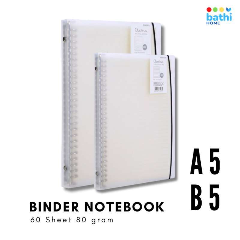 Promo Buku Catatan Loose Leaf Binder Notebook A5 B5 60 Sheet 80 gram ...