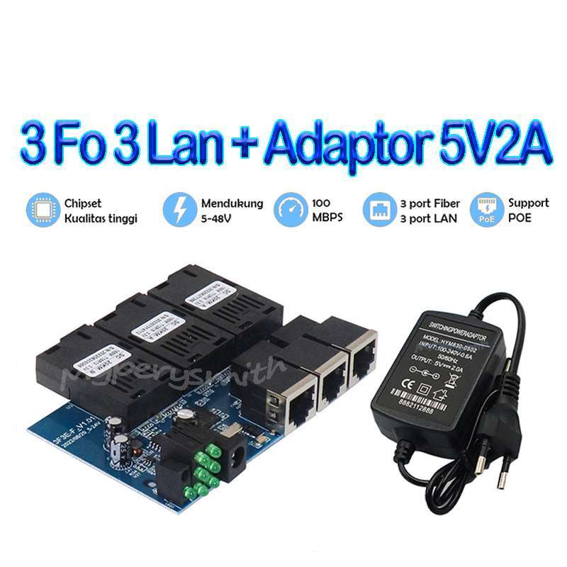 Promo Media Converter 3FO 3LAN Pcb Htb 3FO 3Lan Ethernet Switch Support ...