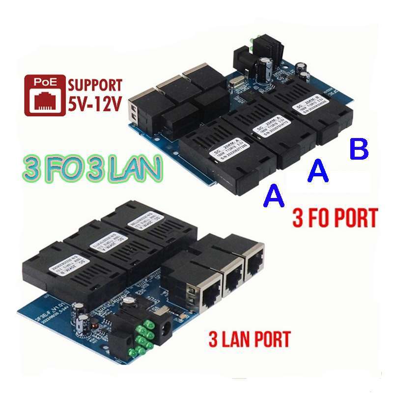Promo Media Converter 3FO 3LAN Pcb Htb 3FO 3Lan Ethernet Switch Support ...