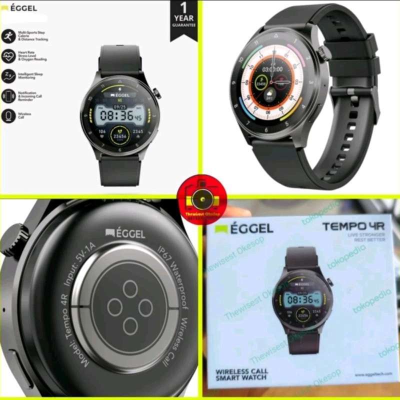 Jual Smartwatch Eggel Tempo 4R Bluetooth Call Wireless Charging di ...