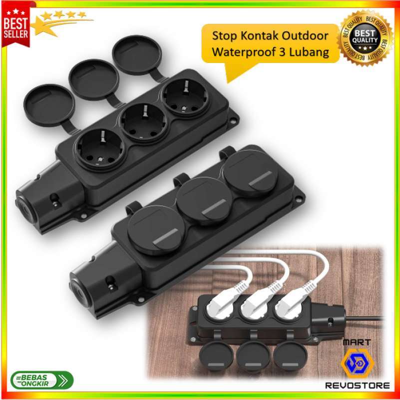 Promo Stop Kontak Outdoor Waterproof Listrik 3 Lubang Socket Extension ...