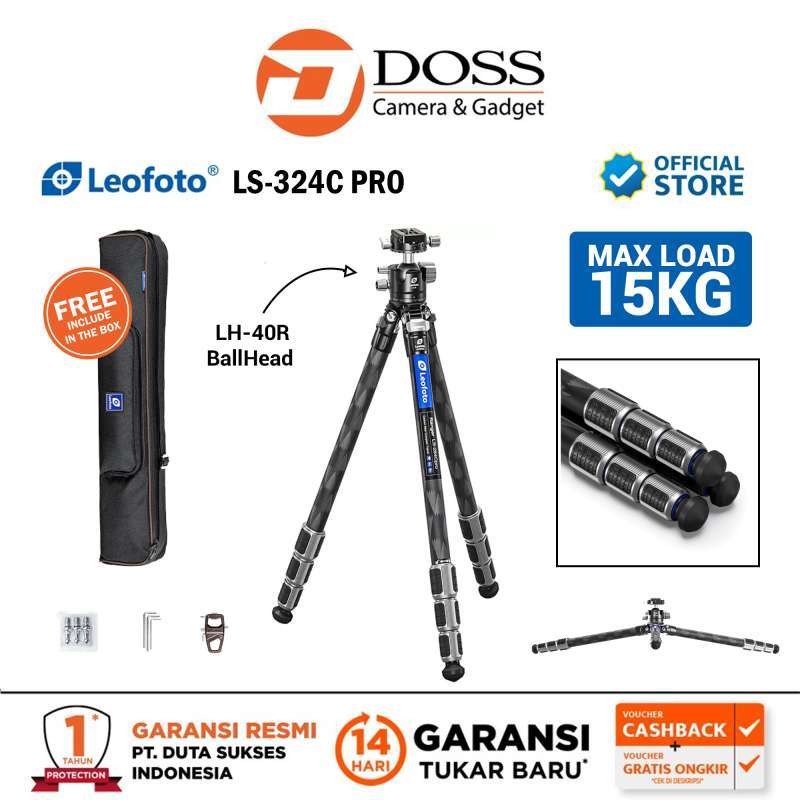 Jual Leofoto LS-324C PRO Carbon Fiber Tripod with LH-40R Ballhead di Seller DOSS Jogja Official ...