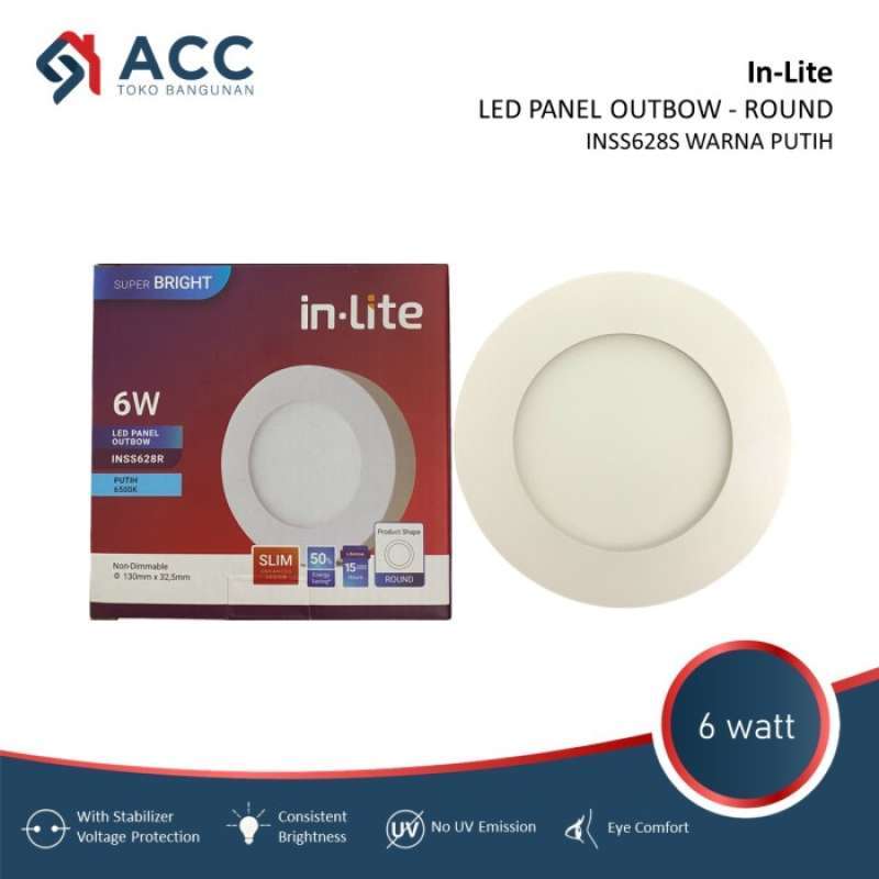 Promo INLITE INSS628R DOWNLIGHT PANEL OUTBOW OB BULAT PLAFON 6W 6WATT ...
