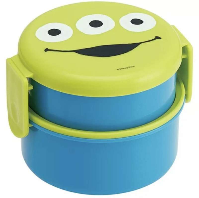 Promo SKATER JAPAN ROUND BENTO BOX 2 TINGKAT 500ML WITH MINI FORK ALIEN ...