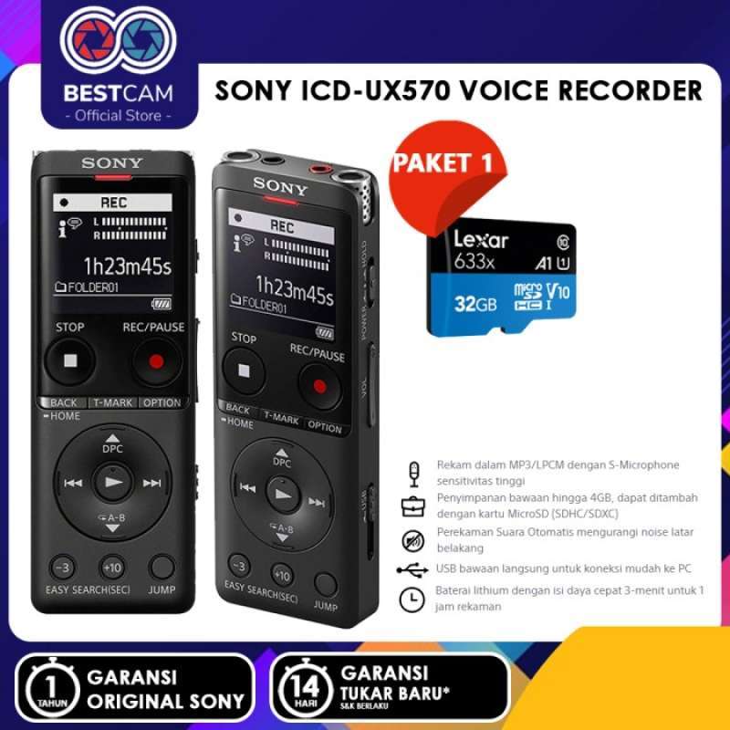 Promo SONY ICD-UX570F STEREO DIGITAL VOICE RECORDER BUILT-IN USB ...