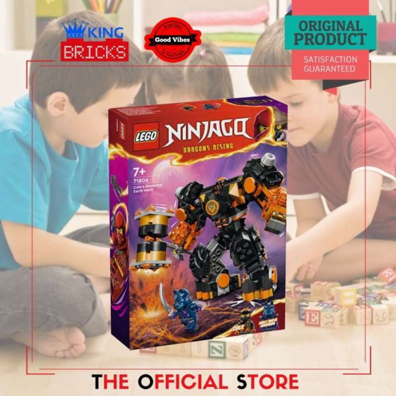 Jual LEGO Original NINJAGO 71806 Cole Elemental Earth Mech Mainan Anak ...
