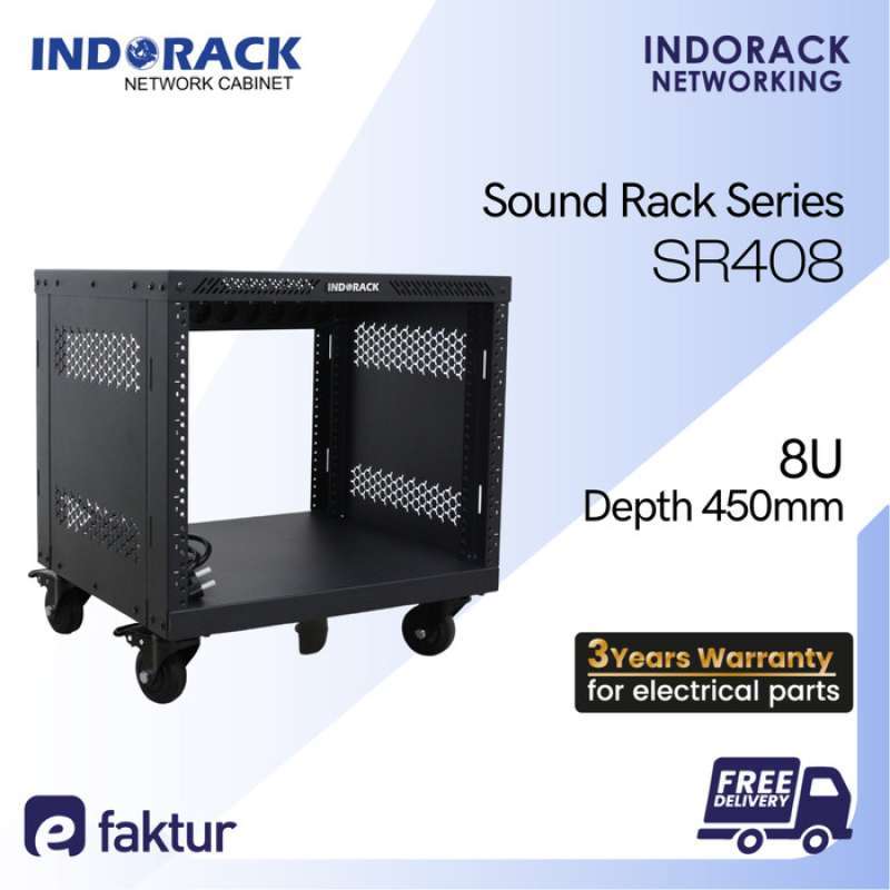 Promo INDORACK AUDIO RACK 8U DEPTH 450MM RACK AUDIO SOUND SYSTEM MIXER ...