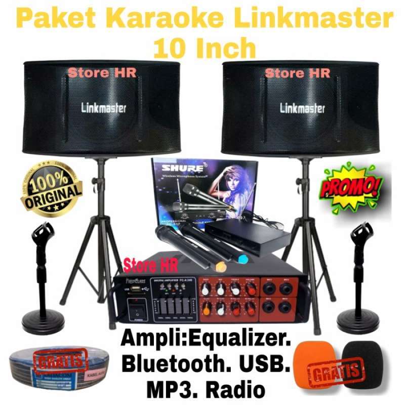 Promo Set Speaker Karaoke Master 10 Inch Ampli Equalizer Mic Wireless ...