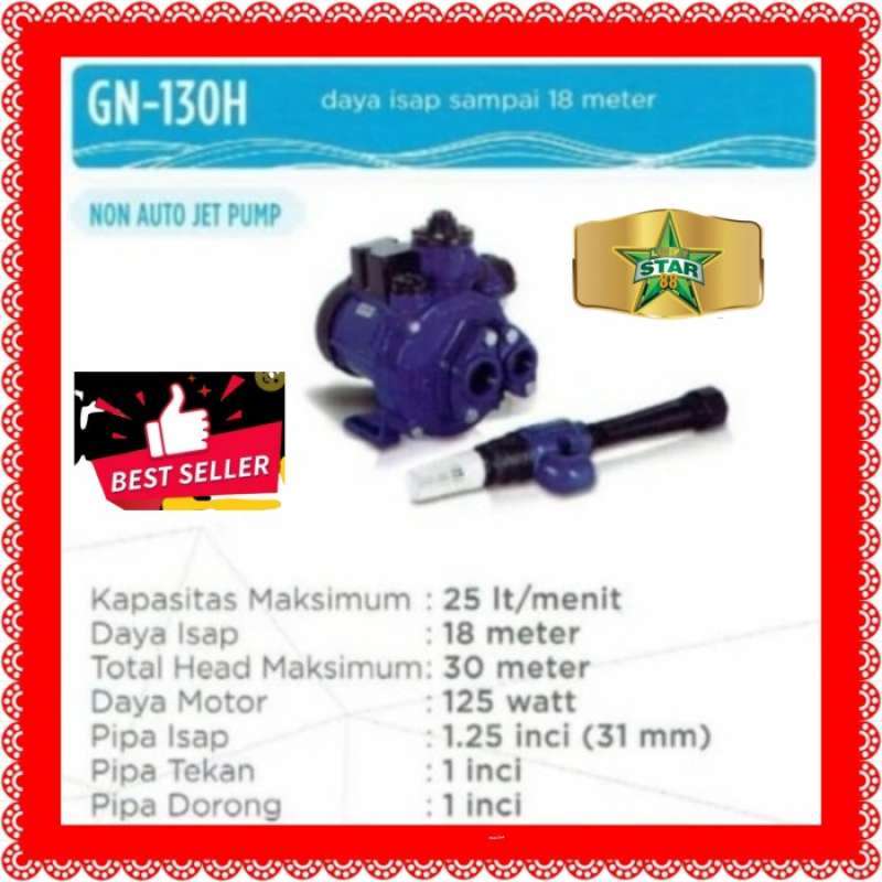 Promo MESIN POMPA SUMUR DALAM PANASONIC 125 WATT JETPUMP GN-130 H JET ...