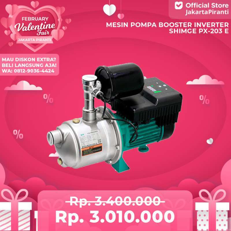 Promo MESIN POMPA AIR PENDORONG BOOSTER PUMP INVERTER SHIMGE PX-203 E ...