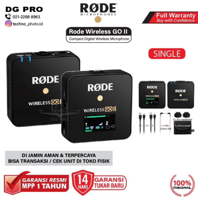 Promo RODE WIRELESS GO II SINGLE MIC COMPACT DIGITAL WIRELESS ...