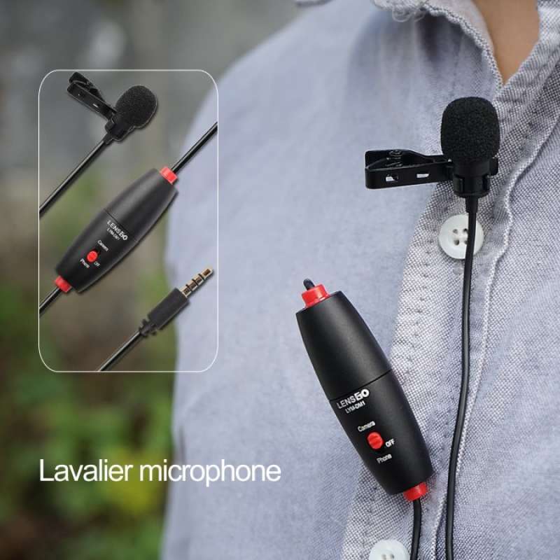 Promo Lensgo Lym-dm1 Double - Mic Clip On 2 In 1 Microphone Lavalier ...