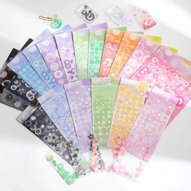 Jual Waterproof Die Cut Vinyl Kawaii Laser Cartoon Bubbles Stickers For ...