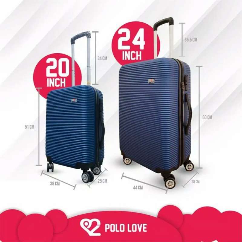 Promo New 20 Inch Dan 24 Inch Tas Koper Polo Satu Set Fiber Kabin Dan ...