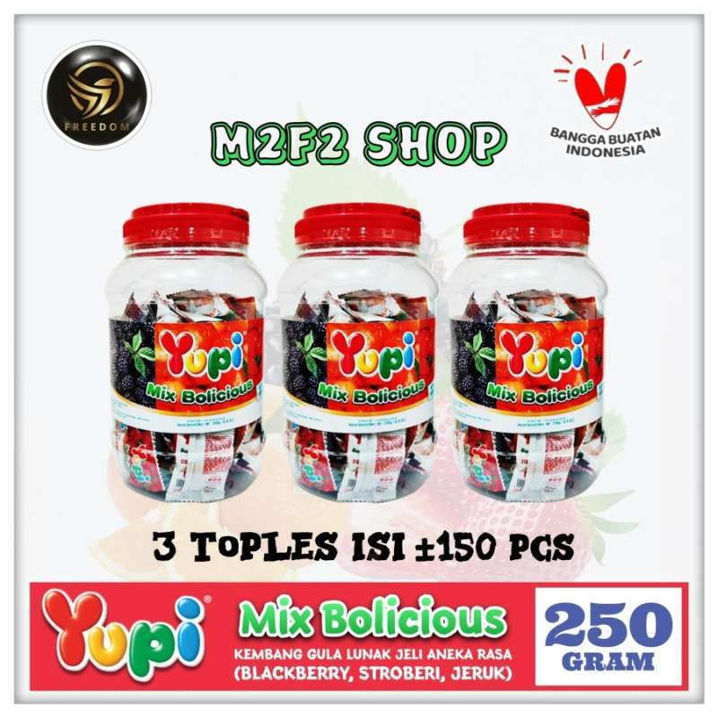 Promo Permen Yupi Jelly Mix Bolicious Aneka Rasa Toples | Jar - 200 gr ...