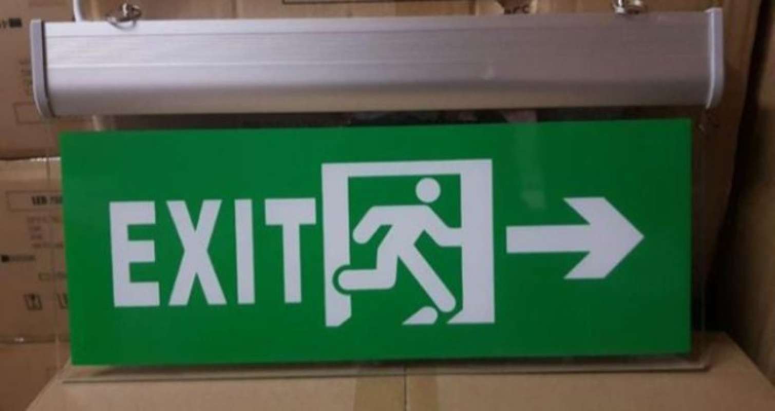 Promo Lampu Exit Sign Darurat 2 Sisi Lampu Led Exit Acrylic Lampu Exit