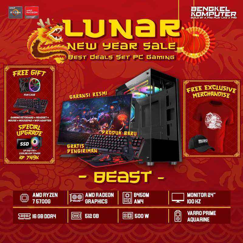 Jual Pc Lunar Beast - Ryzen 7 5700g - Radeon Graphics - Pc Gaming ...