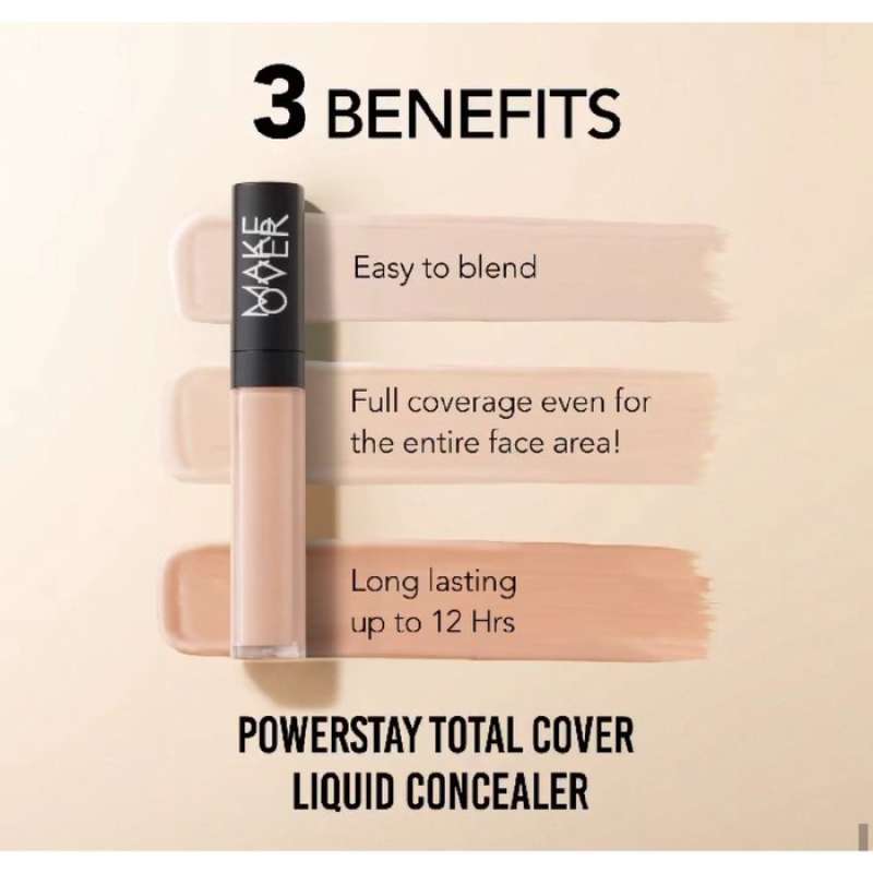 Promo MAKE OVER Powerstay Total Cover Liquid Concealer - Light Diskon ...