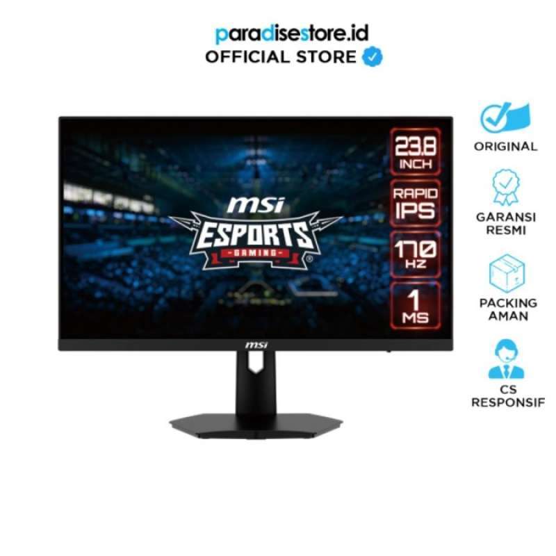 Promo MSI G244F Esports Gaming Monitor 23.8inch FHD 170Hz 1ms FreeSync ...