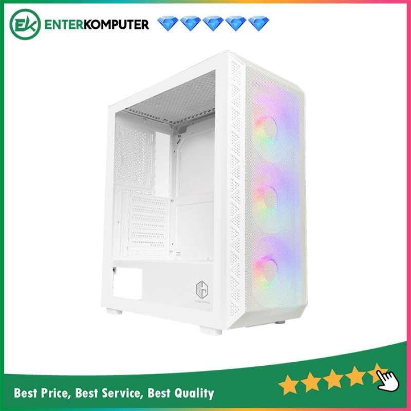 Promo Casing CUBE GAMING ZINCT WHITE - ATX SIDE TEMPERED GLASS - FRONT ...