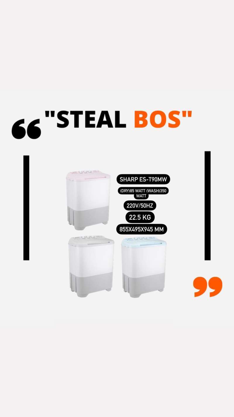 Jual SHARP Mesin cuci 90 mw sharp mesincuci 2 tabung 8 kg ES-T90MW di ...