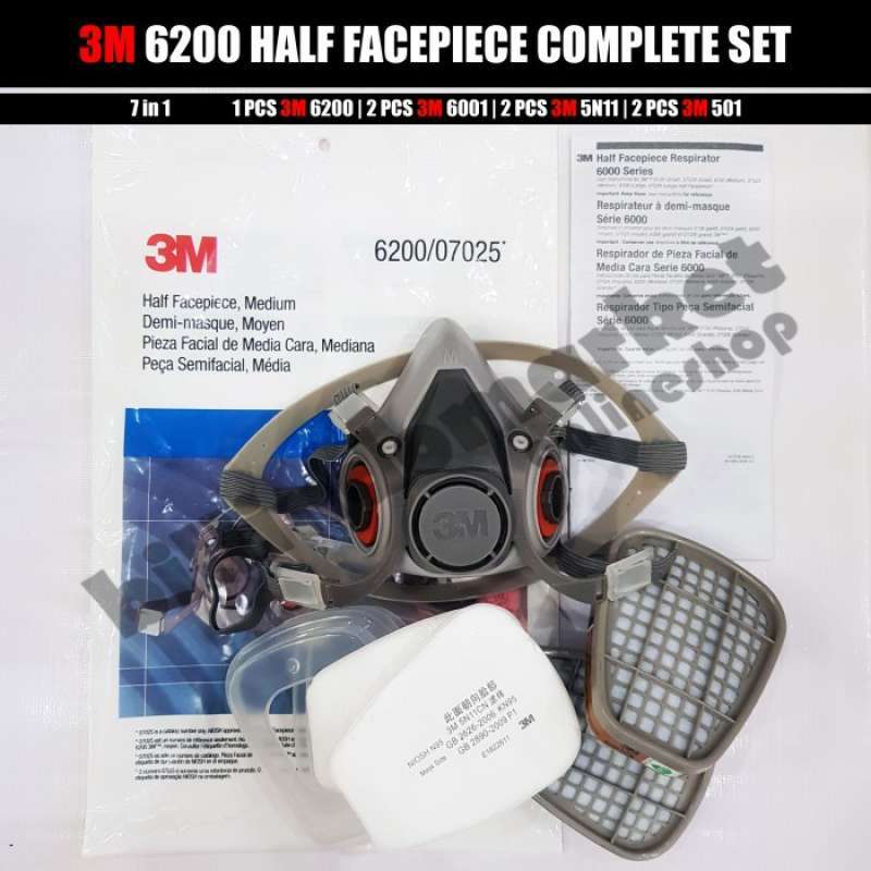 6200 07025 high-quality Half Facepiece Used With