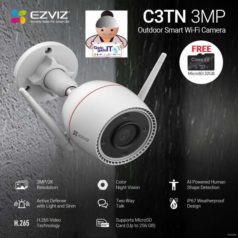 Jual IP Camera EZVIZ C3TN 3MP 2K WiFi Kamera CCTV Outdoor Weatherproof ...