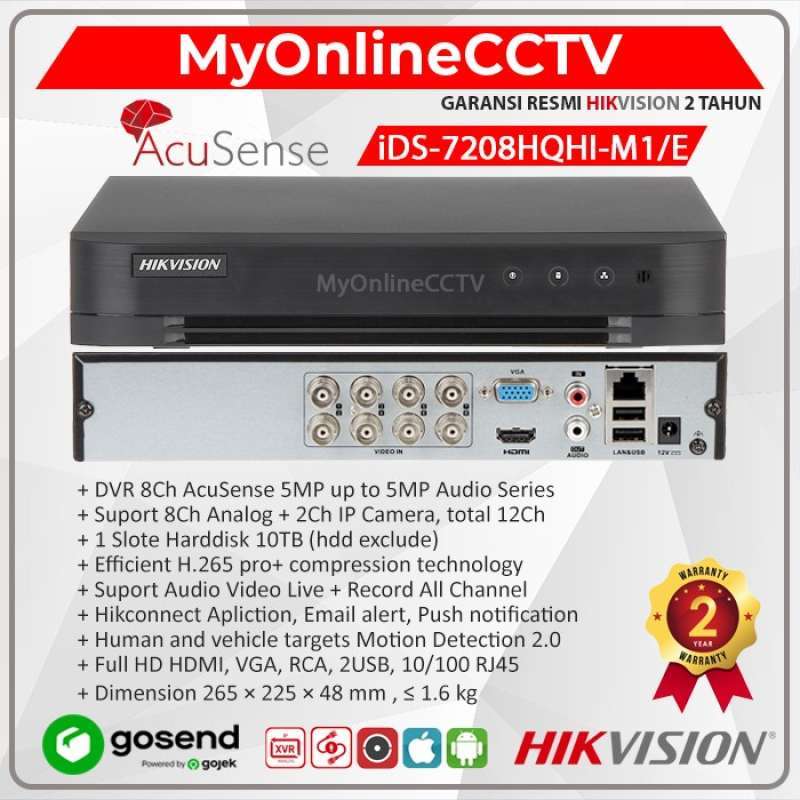 Promo New Ds-7208Hqhi-K1-M1-E Hikvision Dvr Nvr Kamera 8Ch + 2Ch Ip ...